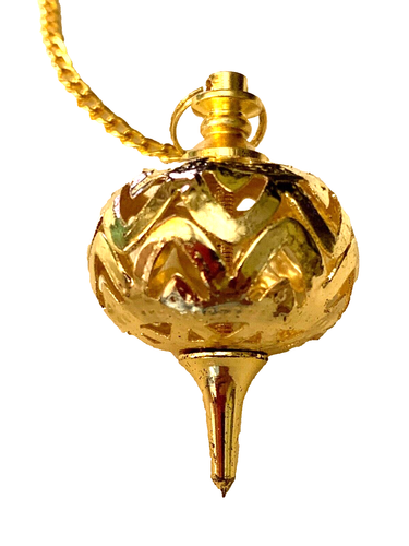 GOLD DOWSING PENDULUM, LARGE GOLD FILIGREE DESIGN DOWSER | eBay