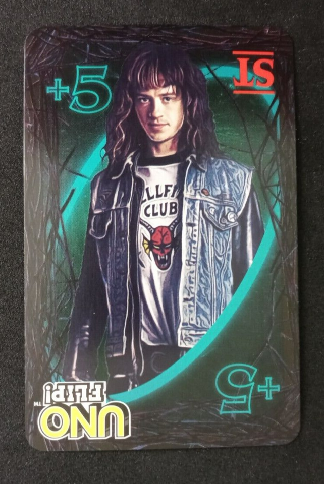 2017 Stranger Things Uno Flip! Card Blue Lucas Sinclair #4 (B) | eBay