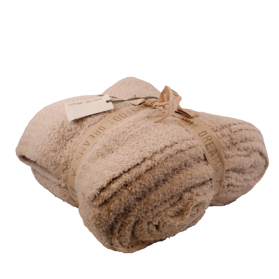 NEW Barefoot Dreams Cozy Chic Throw Blanket 54"x72", Stone FAST FREE ...