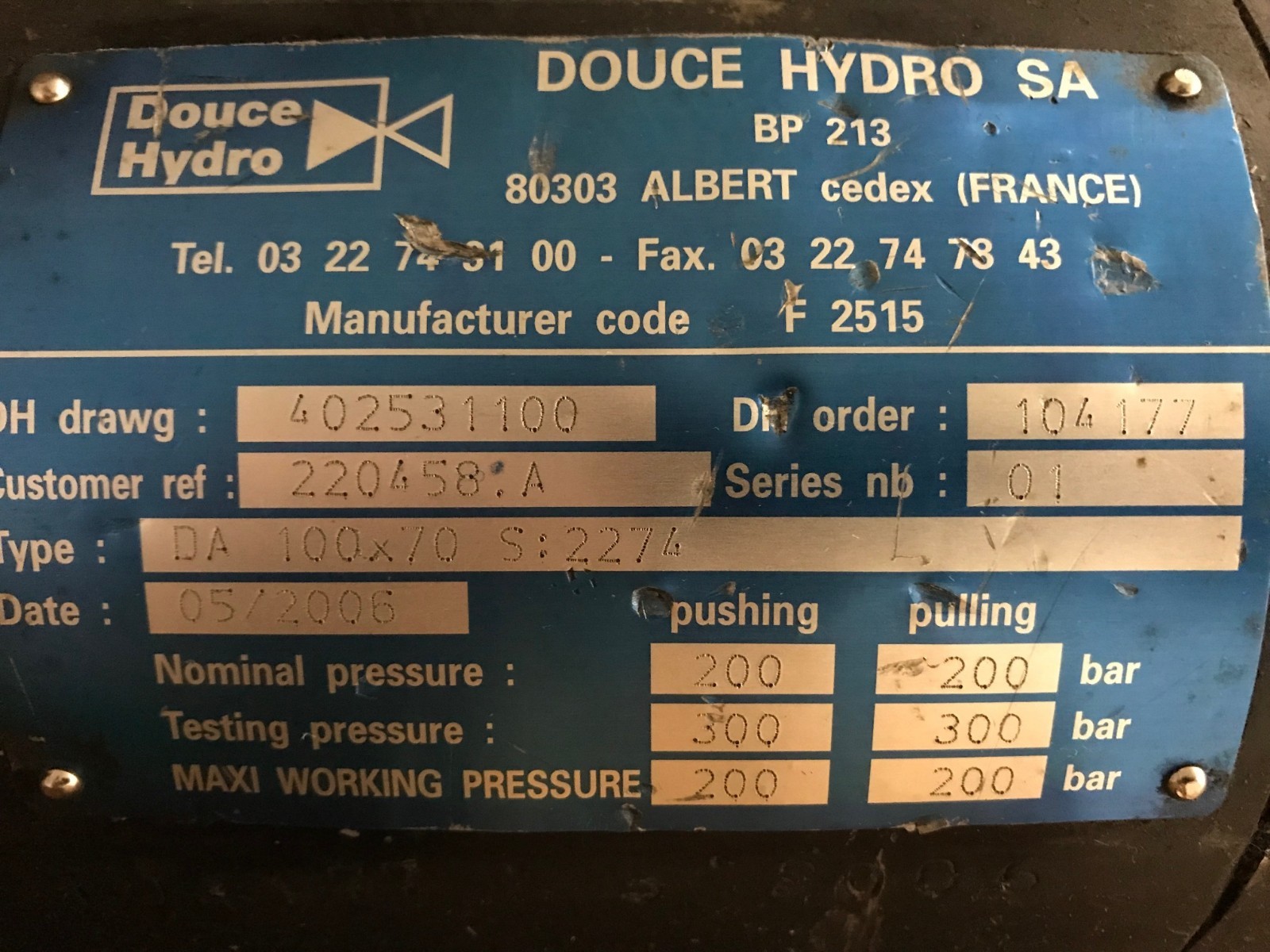 Husky Injection Stroke Cylinder HPN 220458 | eBay