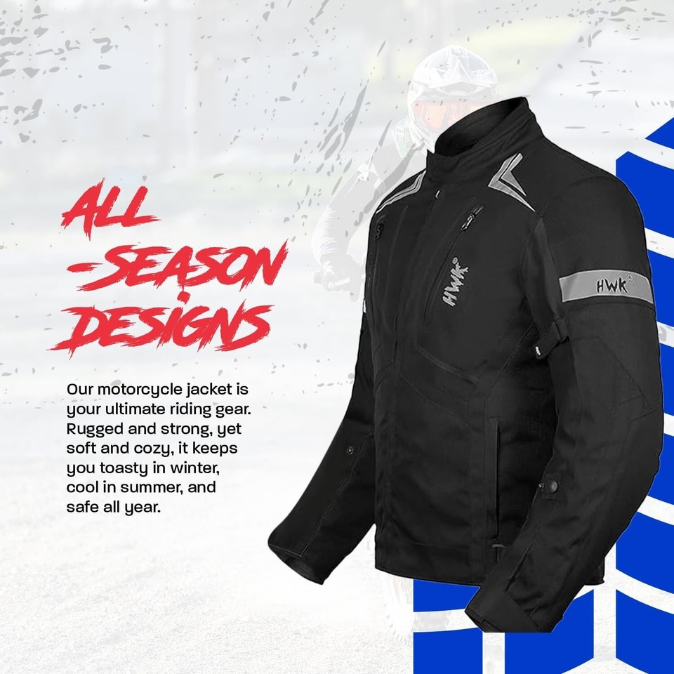 HWK Scorpion Motorcycle Jacket for Men & Women, Motor Bike Jacket ...