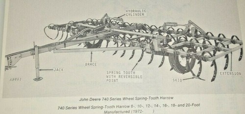 John Deere 740 Series Spring Tooth Harrow Parts Catalog Manual Original ...