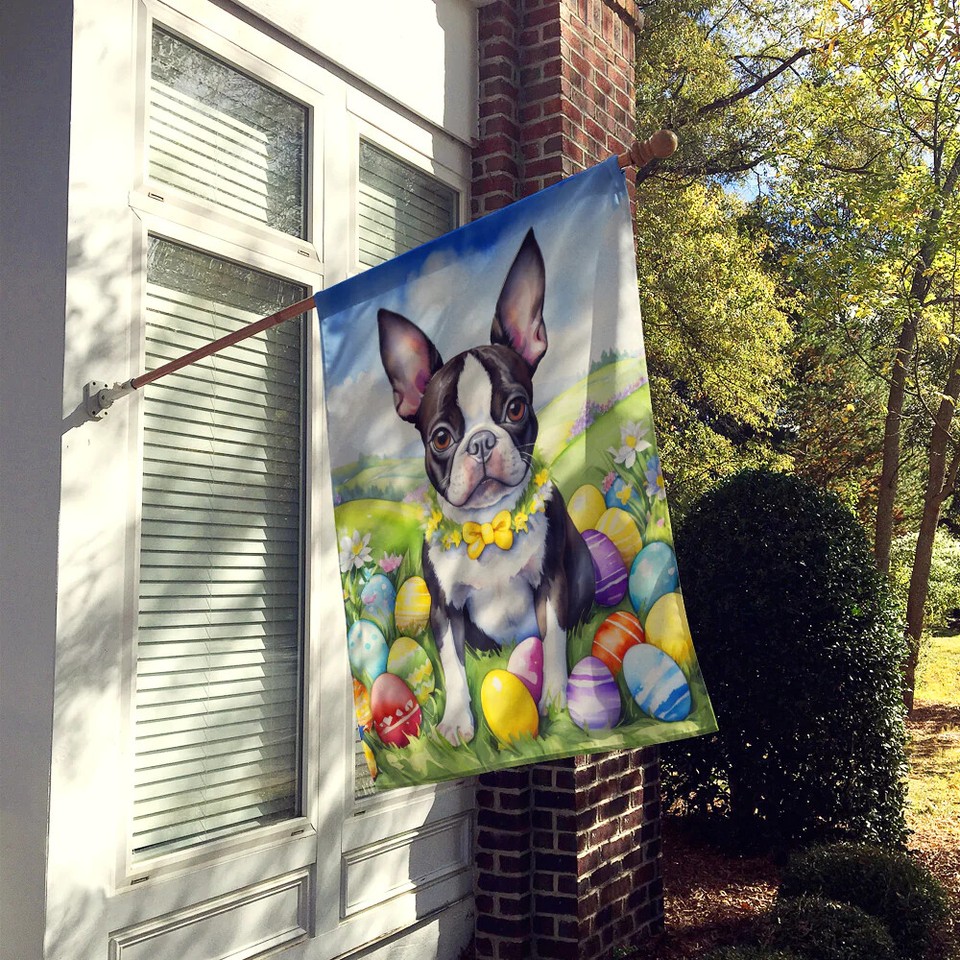 Boston Terrier 2 Easter Egg Hunt Flag | eBay
