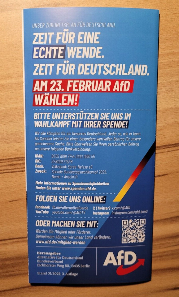 AFD - Alternative für Deutschland, Zeit für unsere Zukunft, Programm ...