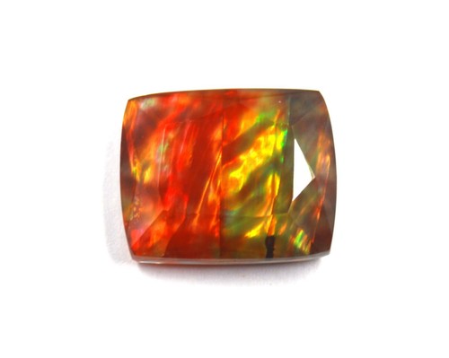 Amazing Emerald Cut Ammolite Opal 23 Ct Certified Multi Color Australia ...