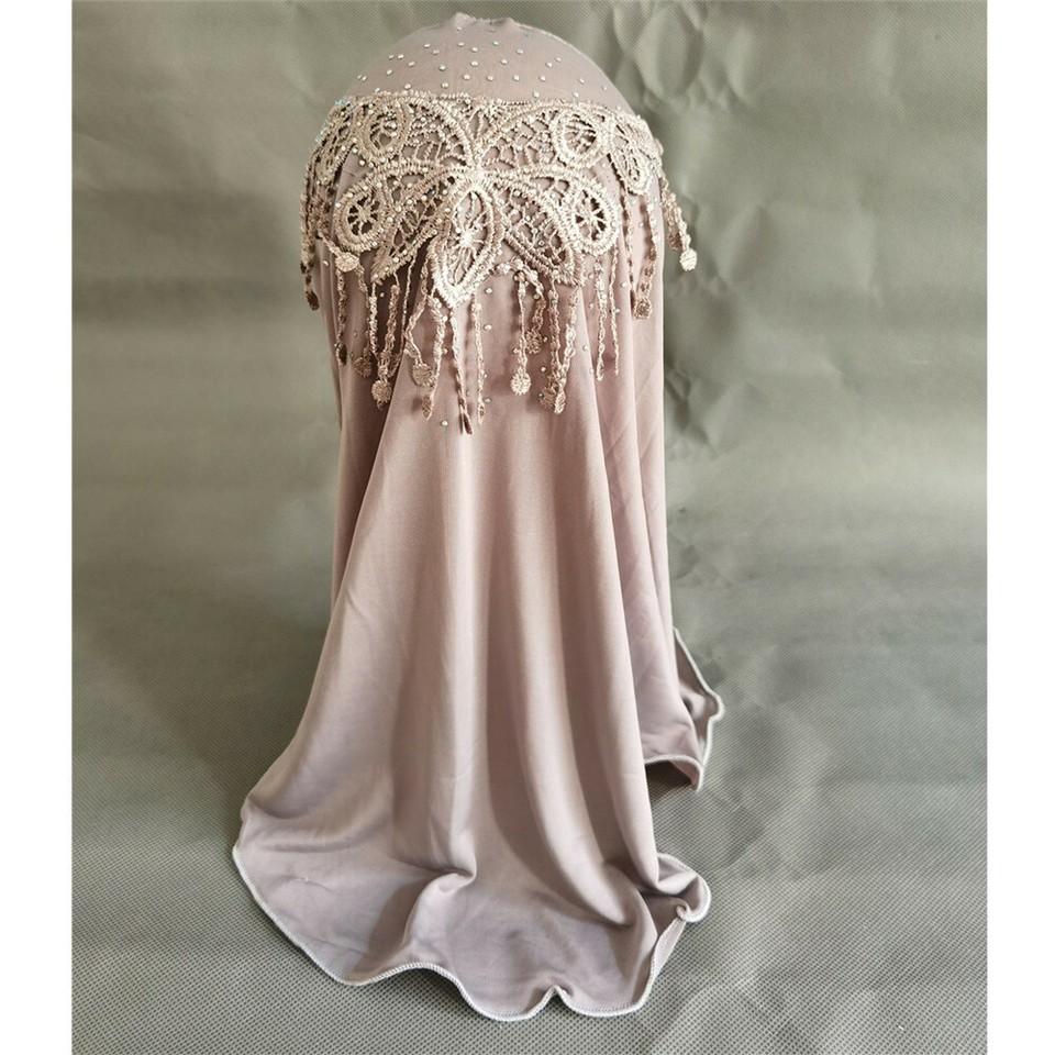 Kids Girls Muslim Turban Islamic Hijab Arab Underscarf Headwear Shawl ...