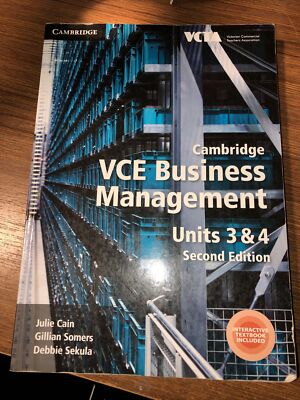 Cambridge VCE Business Management Units 3 & 4 Julie Cain Free Shipping ...