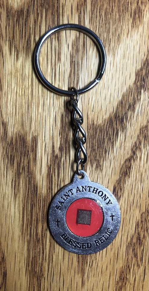 SAINT ANTHONY BLESSED RELIC CATHOLIC CHURCH KEYCHAIN KEY RING PENDANT ...