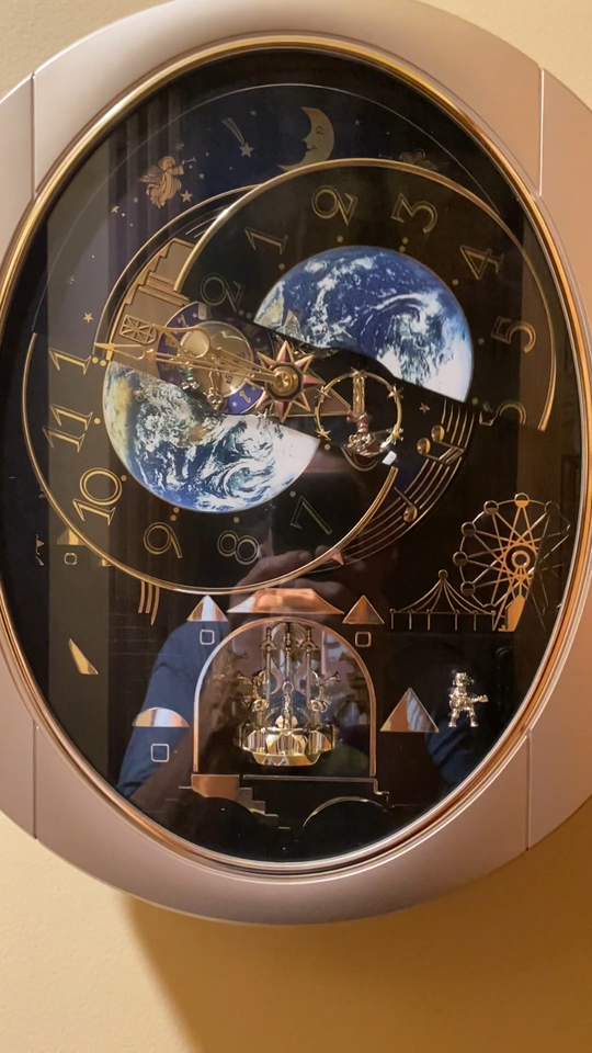 Rhythm Clock "Peaceful Cosmos" Magic Motion Wall Clock | eBay