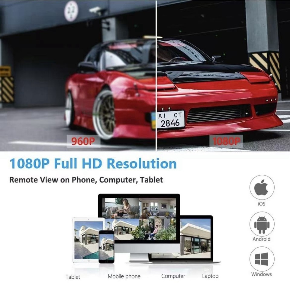 YESKAMO Wireless Security Camera System Outdoor 16'' Monitor、2TB Hard ...