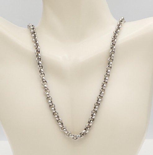 18K White Gold Link Chain Necklace | eBay