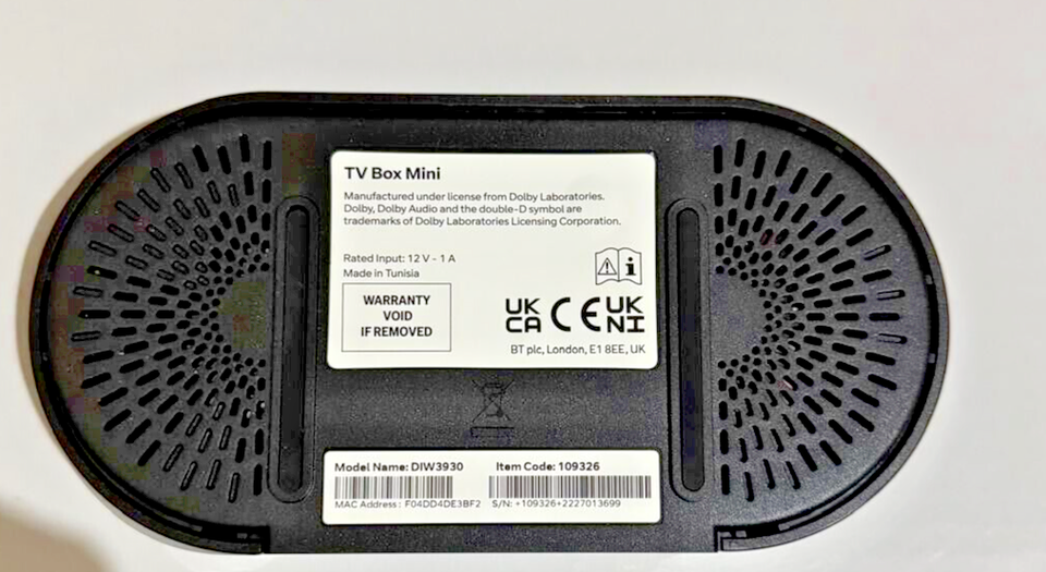 BT TV Box Mini Replacement Box - New & Unused - Non Recordable DIW3930 ...