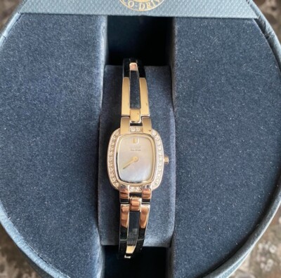 Citizen Eco-Drive bangle design swarovski crystal silver dial womens ...