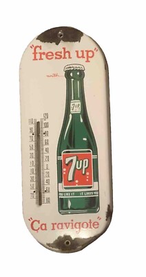 Vintage 1950s 7up Soda Advertisement Thermometer | eBay