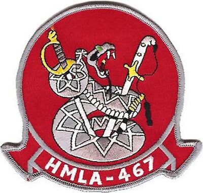 4" MARINE CORPS HMLA-467 SABERS COBRA HELI SQUAD RED EMBROIDERED JACKET ...