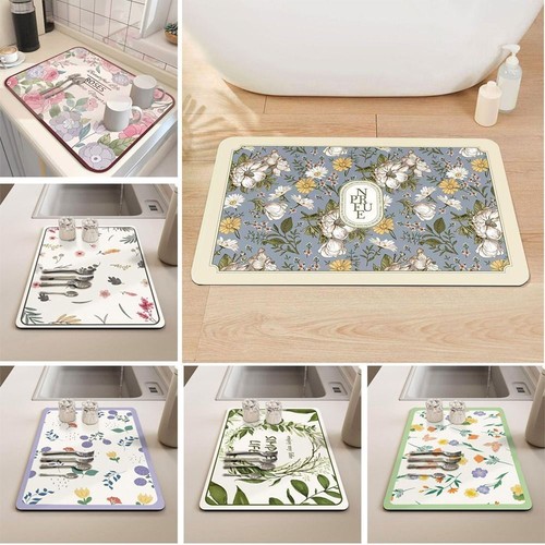 Large Size Draining Mat Various Pattern Drying Mats Fashion Dish Drying ...