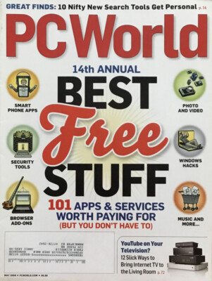 PC World Magazine May 2009 14th Annual Best Free Stuff, Connect TV to ...