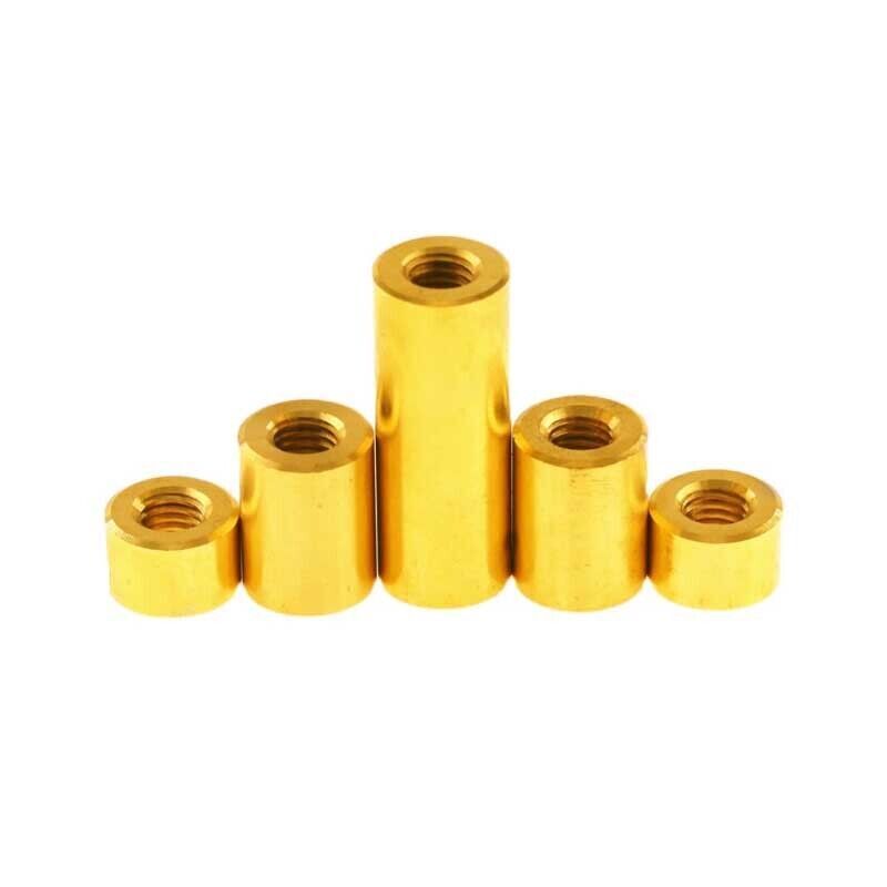 M4 Brass Round Extension Hand Nut Double Pass Through Hole Nuts 6mm OD ...