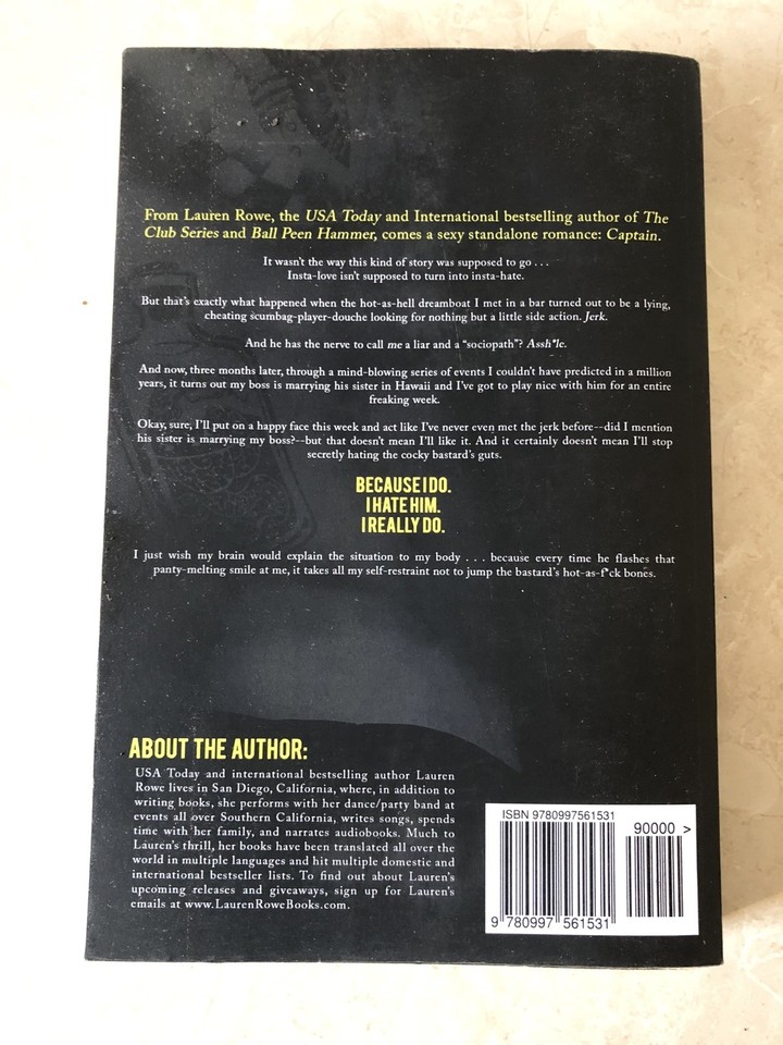 NEW Lauren Rowe - CAPTAIN - Morgan Brothers - Large Paperback Fiction ...