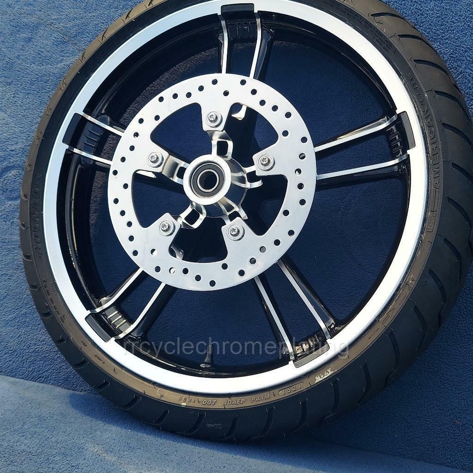 21" Enforcer Gloss Black / Cut Front Wheel Dunlop Tire Rotors 08-21 ...