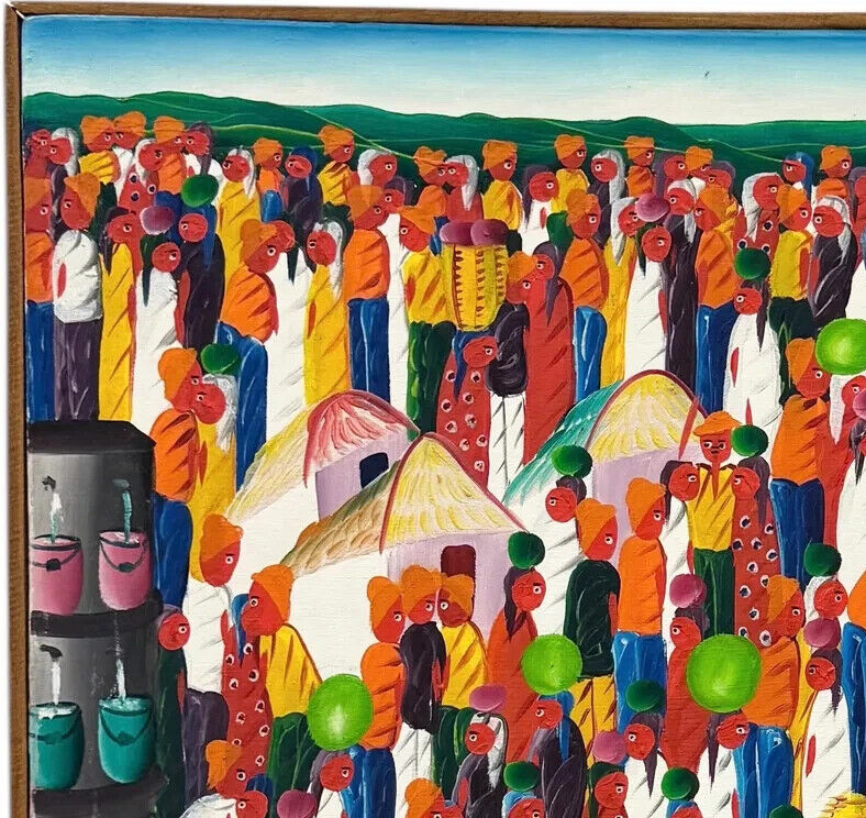 ORIGINAL PAINTING HAITIAN ART ARTIST LAURENT CASIMIR SIGNED RURAL ...