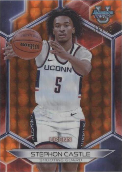 2023-24 Bowman University Best - Stephon Castle #88 Orange Geometric ...
