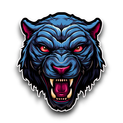 Evil Angry Panther Animal Vinyl Sticker Decal For Car Laptop Window ...