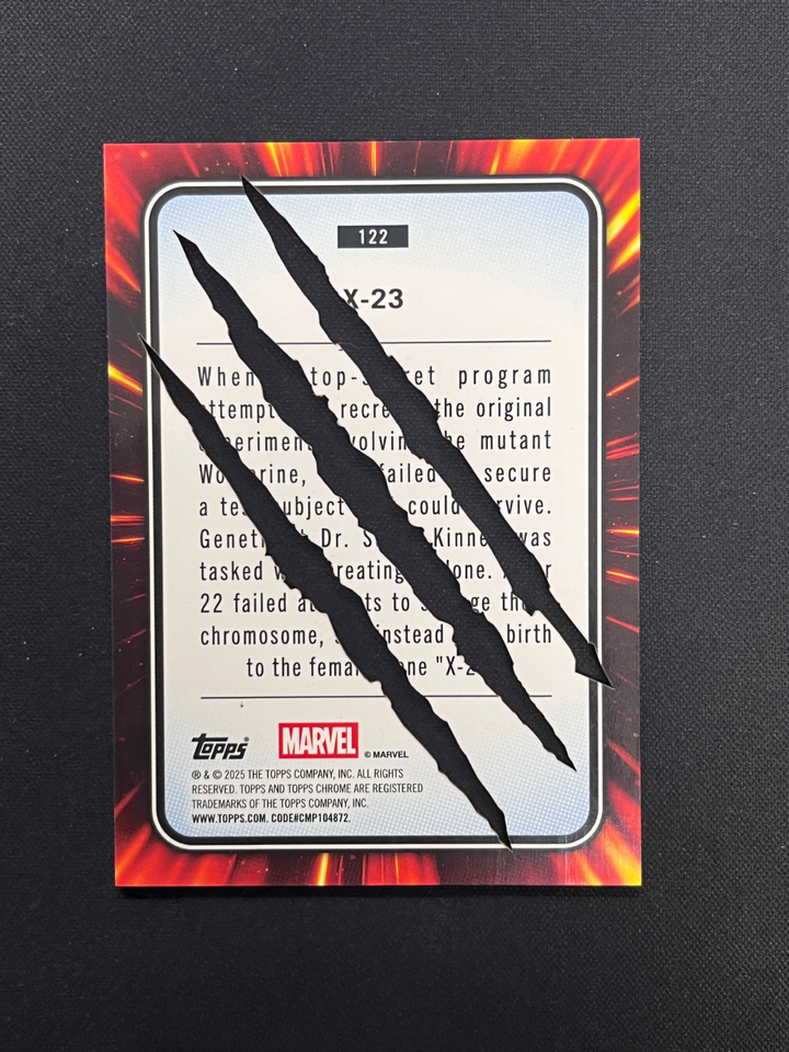 2025 Topps Chrome Marvel Clawed X-23 Red Refractor 3/5 SSP #122 | eBay