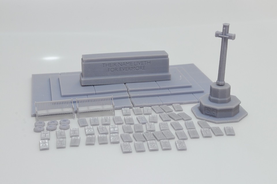 War Cemetery Monument Set OO GAUGE 1:76 Model Railway Scenery ...