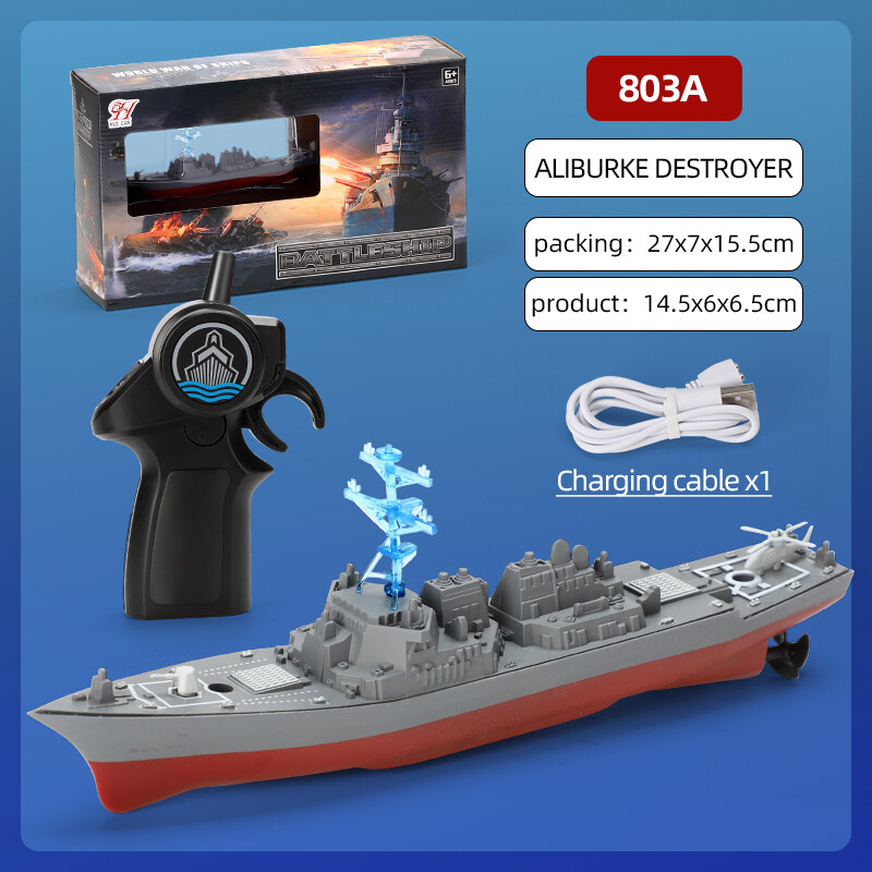 Remote Control Warship Model RC Ship Pool Lake Boat Cruiser Destroyer ...