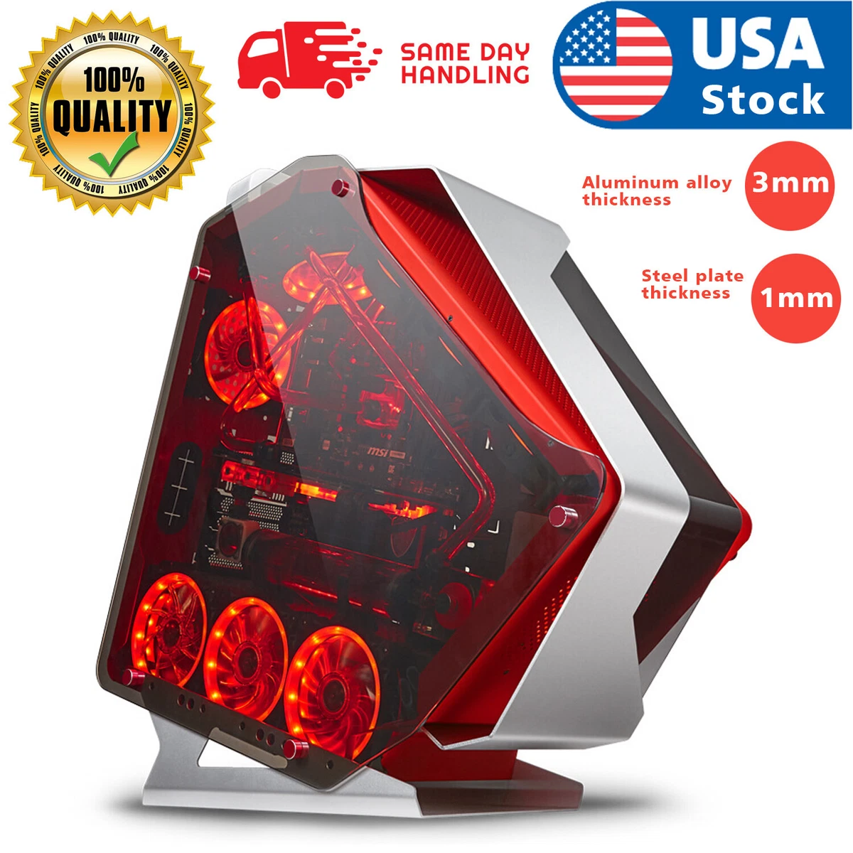Gaming Computer Case Red