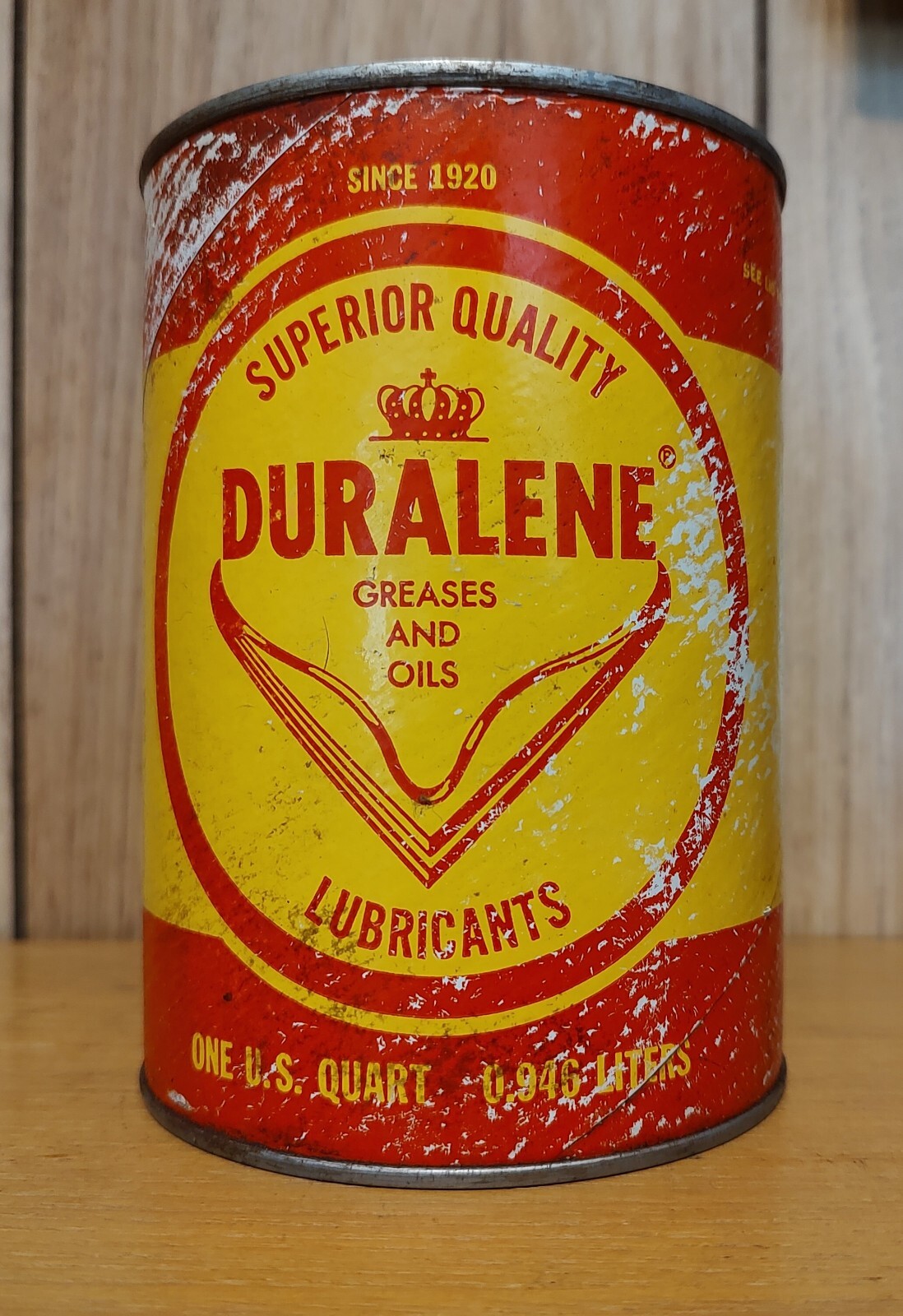 Vintage DURALENE LUBRICANTS Oil Can Empty 1Q Old Gas & Oil Advertisement | eBay