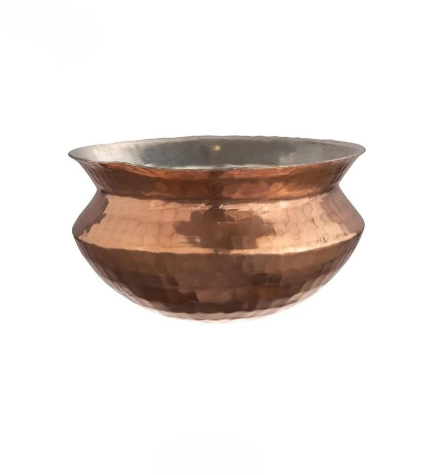 Copper Handi Sipri with Hammered Shinny Finish for Biryani Cooking ...