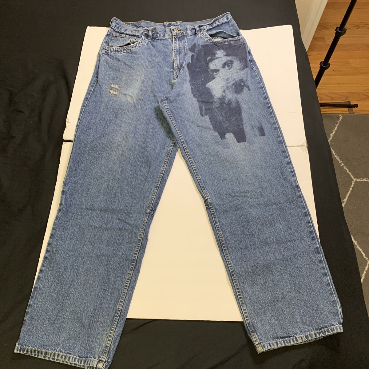 Makaveli Branded Tupac Shakur Hip Hop Wide Leg Jeans Size Makaveli Branded Tupac Shakur Hip Hop Wide Leg Jeans Size