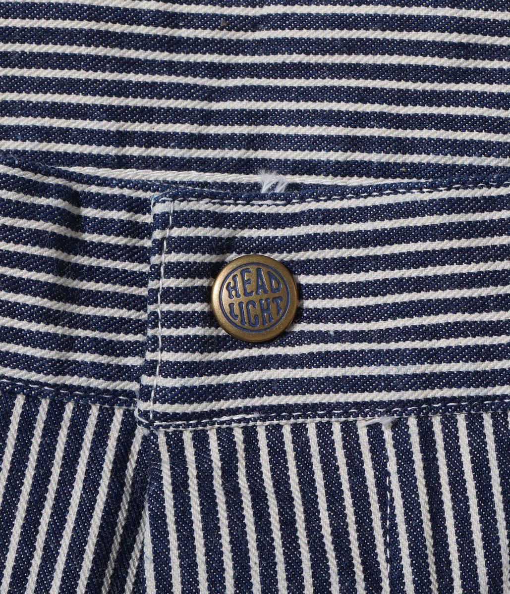 SUGAR CANE HEADLIGHT HICKORY STRIPE DUNGAREES 11oz HD42457 SUGAR CANE HEADLIGHT HICKORY STRIPE DUNGAREES 11oz HD42457