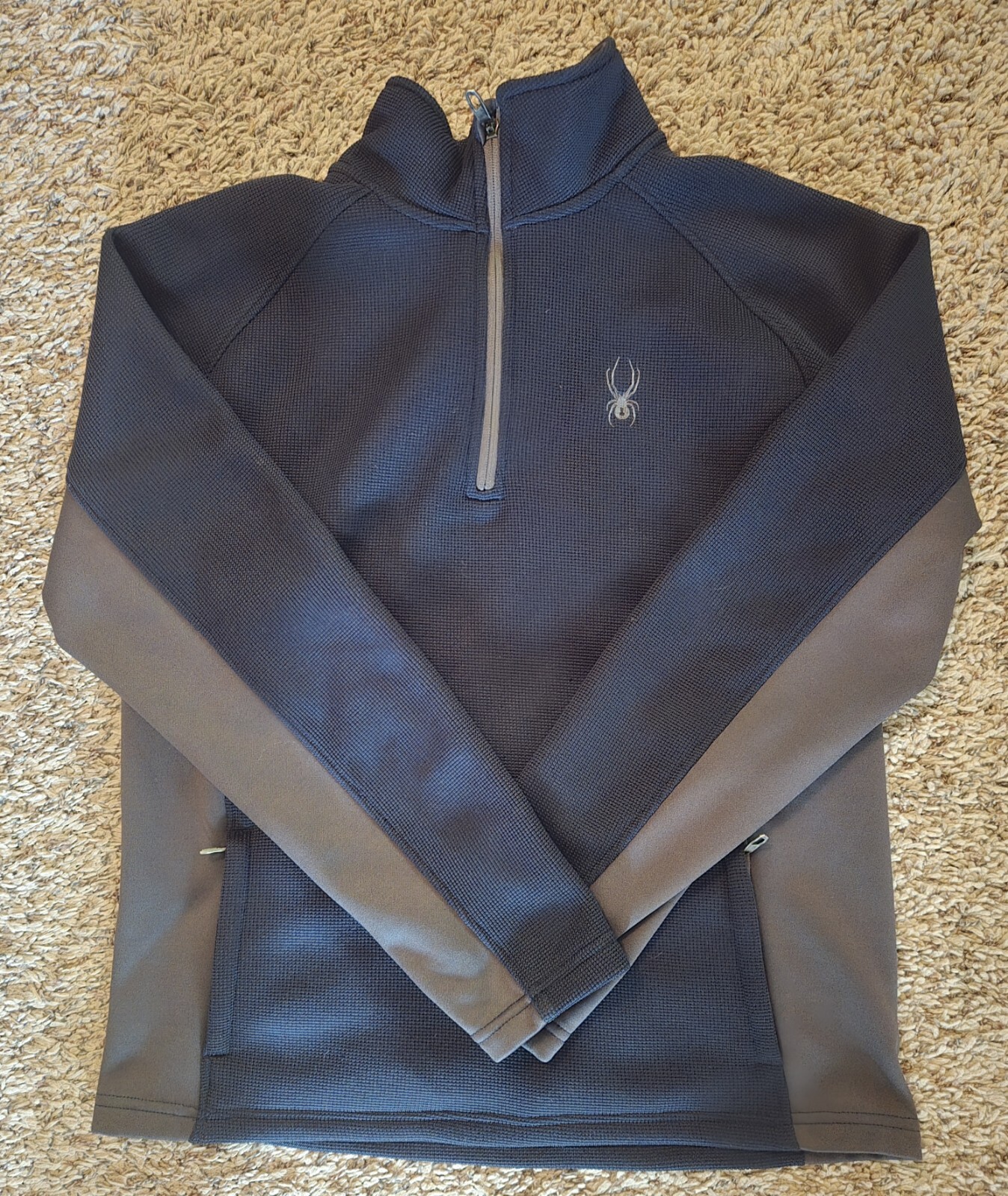 Spyder Pullover Mens Large Navy 1/4 Zip Activewear Outdoor Sweater side ...