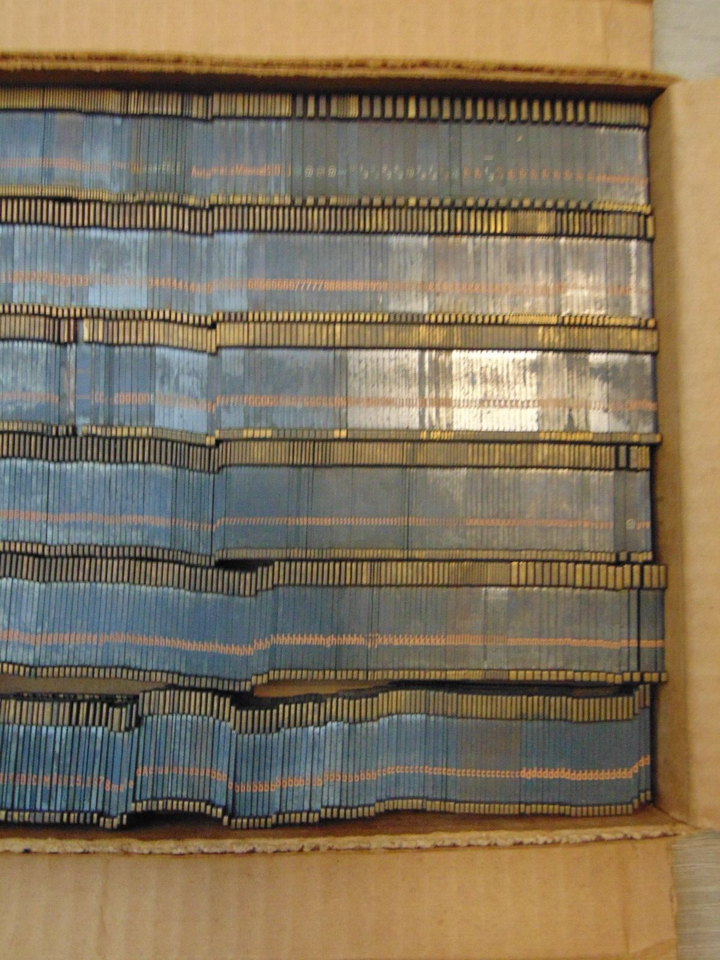 LOT VINTAGE LINOTYPE MATRIX MACHINE LETTERS NUMBERS SYMBOL PRINTING ...