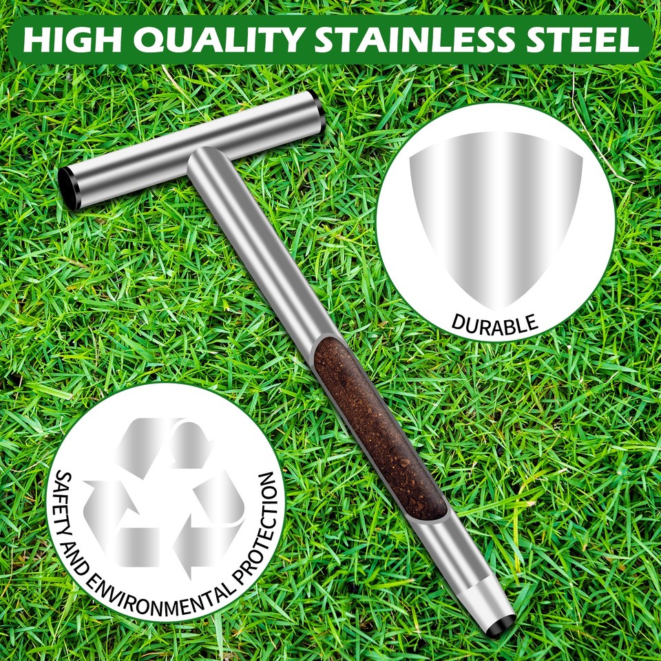 Soil Probe 304 Stainless Steel Soil Sampler with 2 Reusable Sample Bags ...