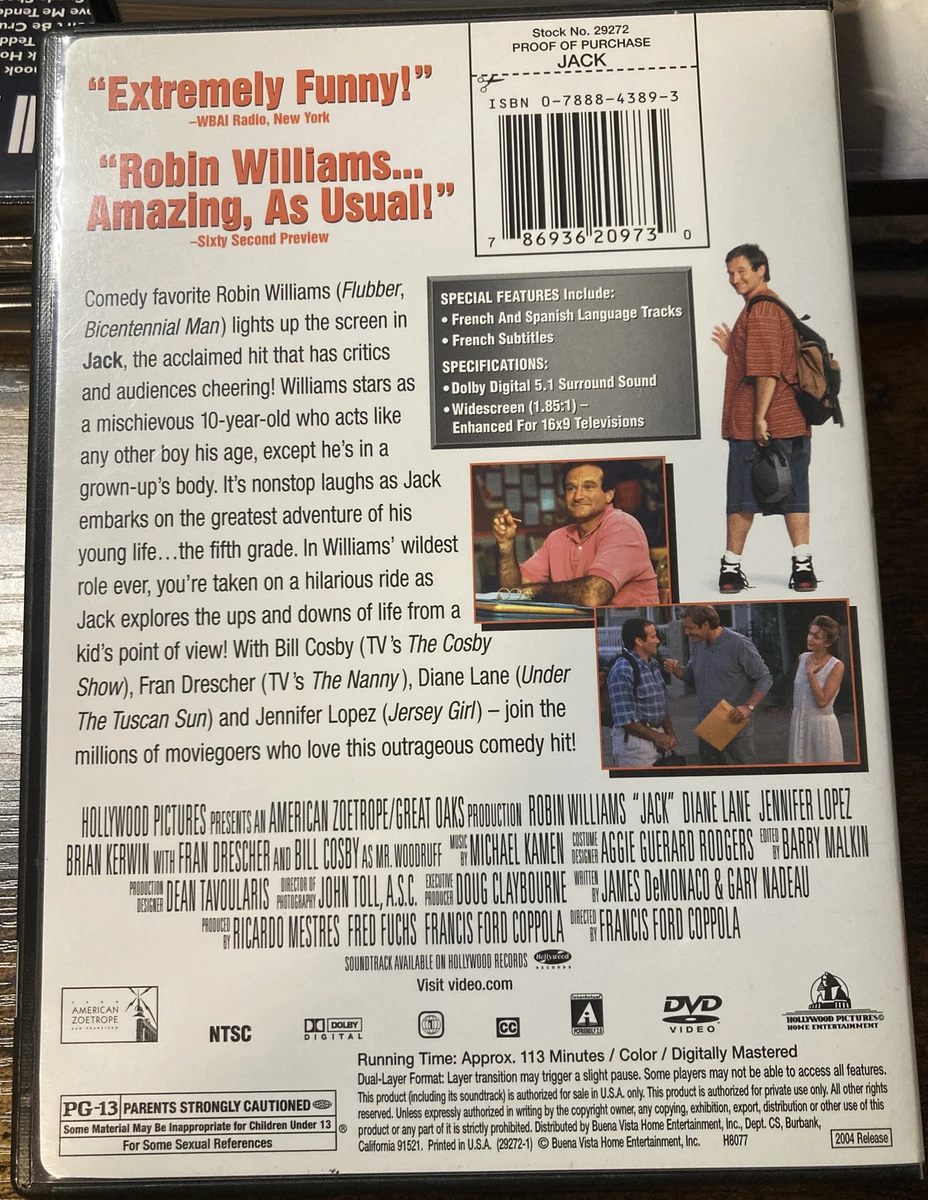 Robin Williams Jack Dvd Disc