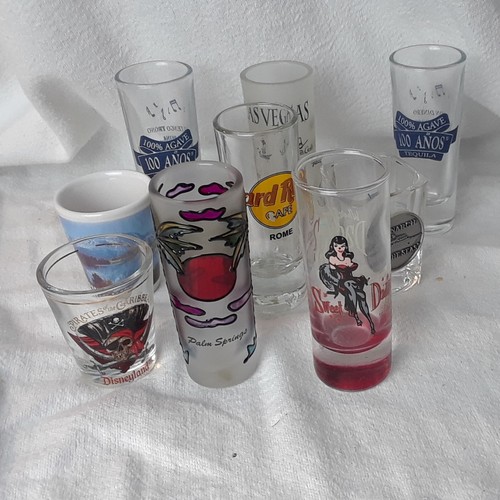 Shot Glasses Lot Of 9 Popular Sellers Stained Glass Pirates Vegas 100 ...