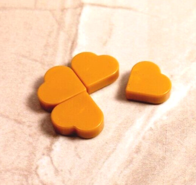 New LEGO Clover Heart Lot of 4 GOLD Heart Tiles 1x1 Solid Color Parts ...
