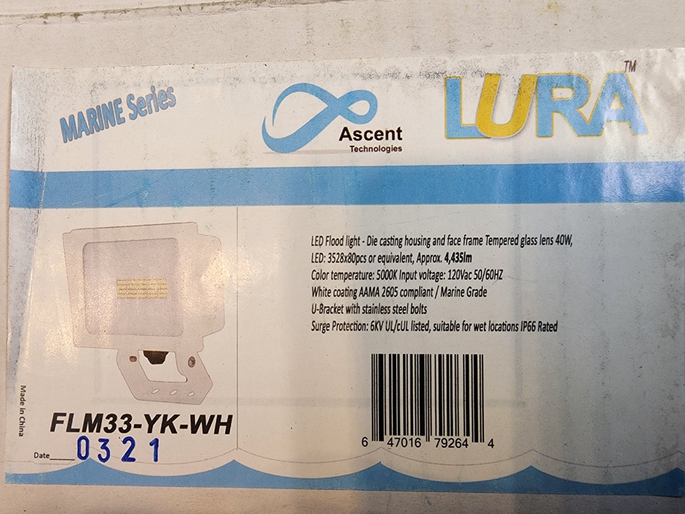 *LOT (4) units NEW LED Light fixture Marine grade 40W - Spreader ~Deck ...