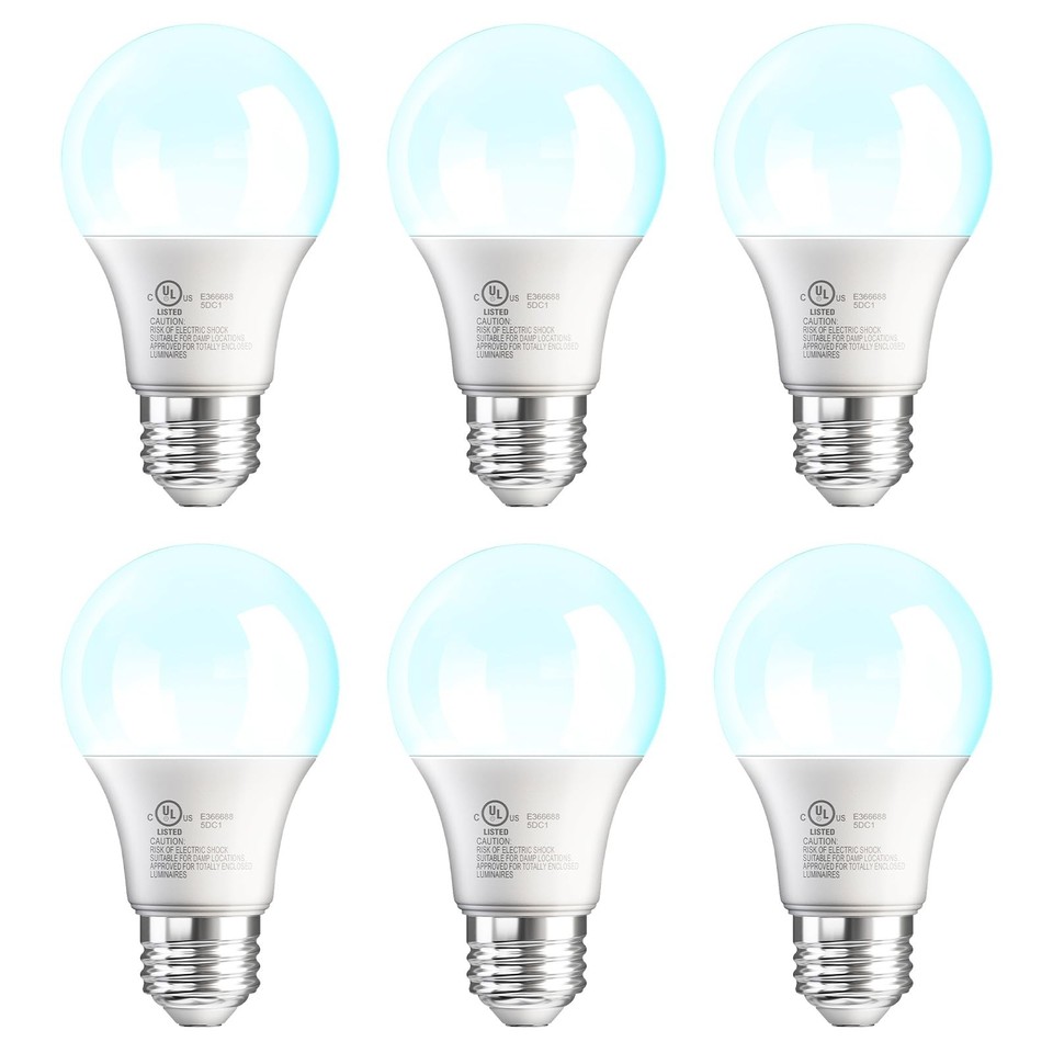 60W Equivalent LED Light Bulb 760 LM A19 5000K Daylight No-Dimmable 6 ...