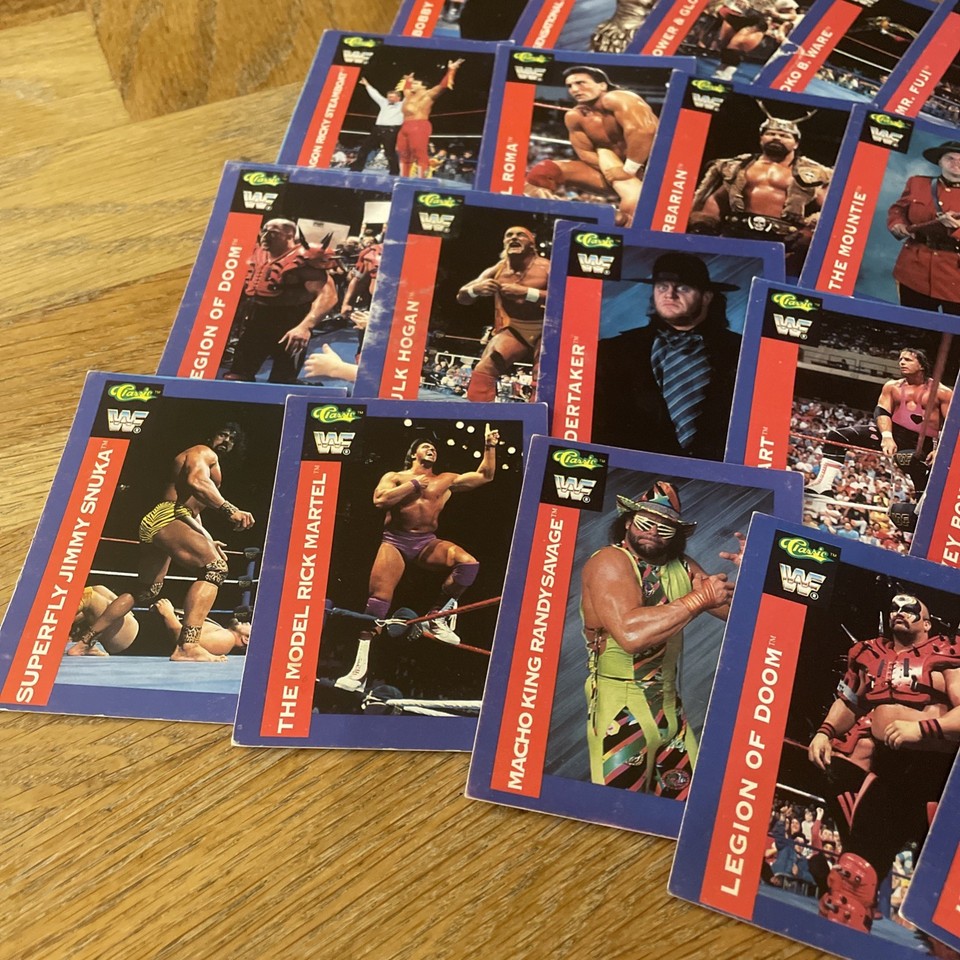 WWF CLASSIC WRESTLING SUPERSTARS 1991 TRADING CARDS BLUE BORDER WCW WWE ...