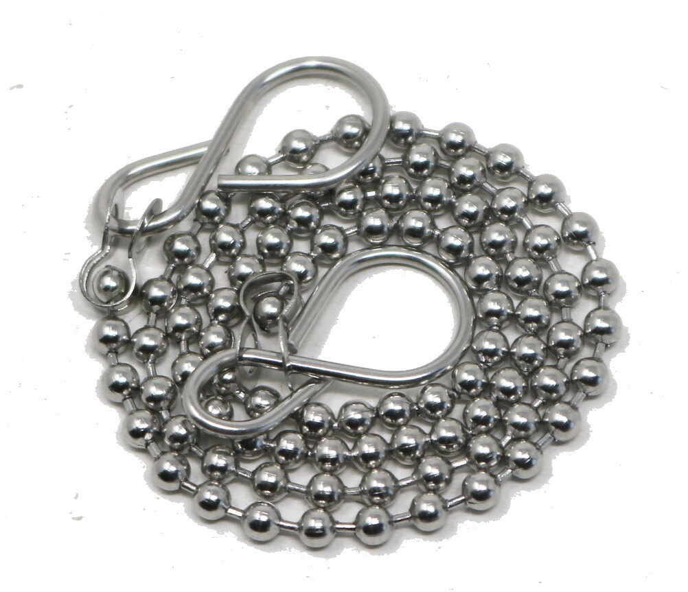 Ball Type Replacement Bath Sink Chain Fitted S Hook Chrome 450mm / 18 ...