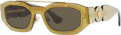 Versace Sunglasses VE2235 1002/3 51mm Transparent Brown / Gold Mirror ...