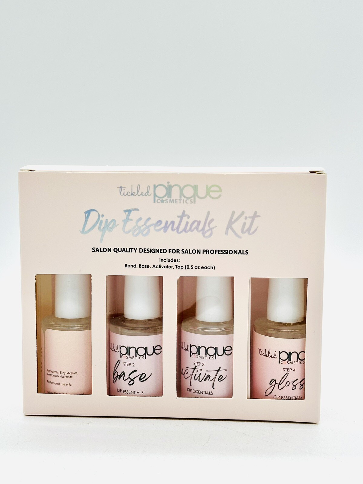 Tickled Pinque Cosmetics Dip Essentials Kit-Bond, Base, Activator, Top ...