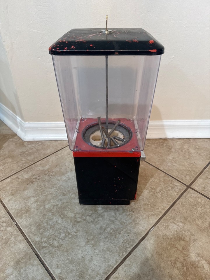Black and Red Northwestern 1" Gumball Vending Machine U.S.A. W/Key Free ...