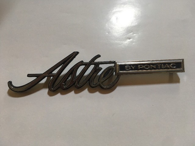 Pontiac Astre Script Emblem GM OEM Chrome Vtg Badge 72 75 76 77 Vega ...