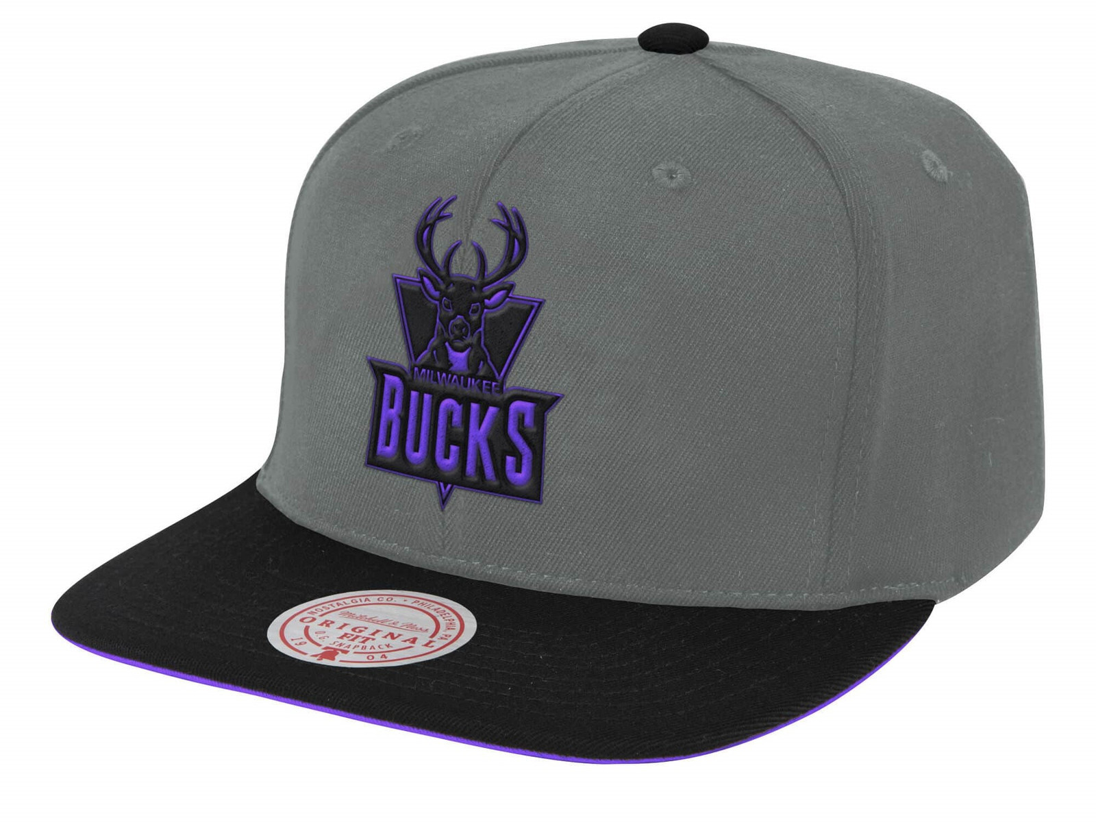 Men's Mitchell & Ness Grey/Black NBA Milwaukee Bucks Neon Men's Mitchell & Ness Grey/Black NBA Milwaukee Bucks Neon